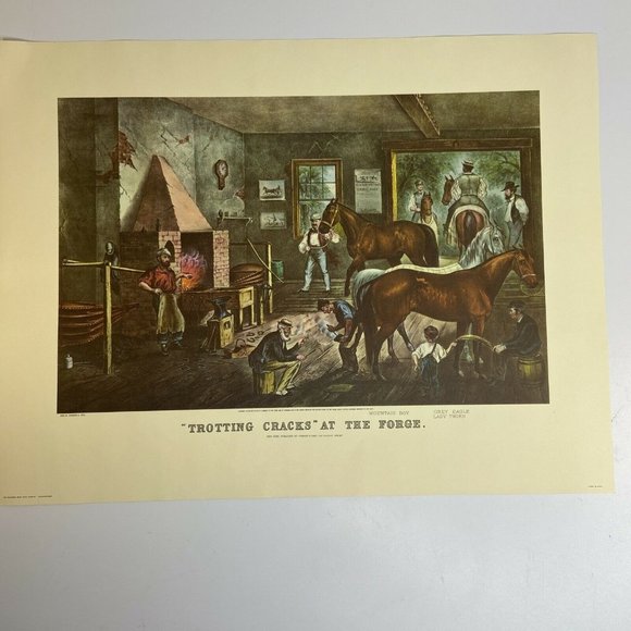 Wall Decor | Lot Of 6 Currier Ives Lithographs Farm Horses Sailing Ship ...